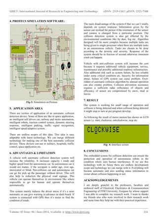 Automatic collision detection for an autonomous robot using proximity sensing technology on an ...