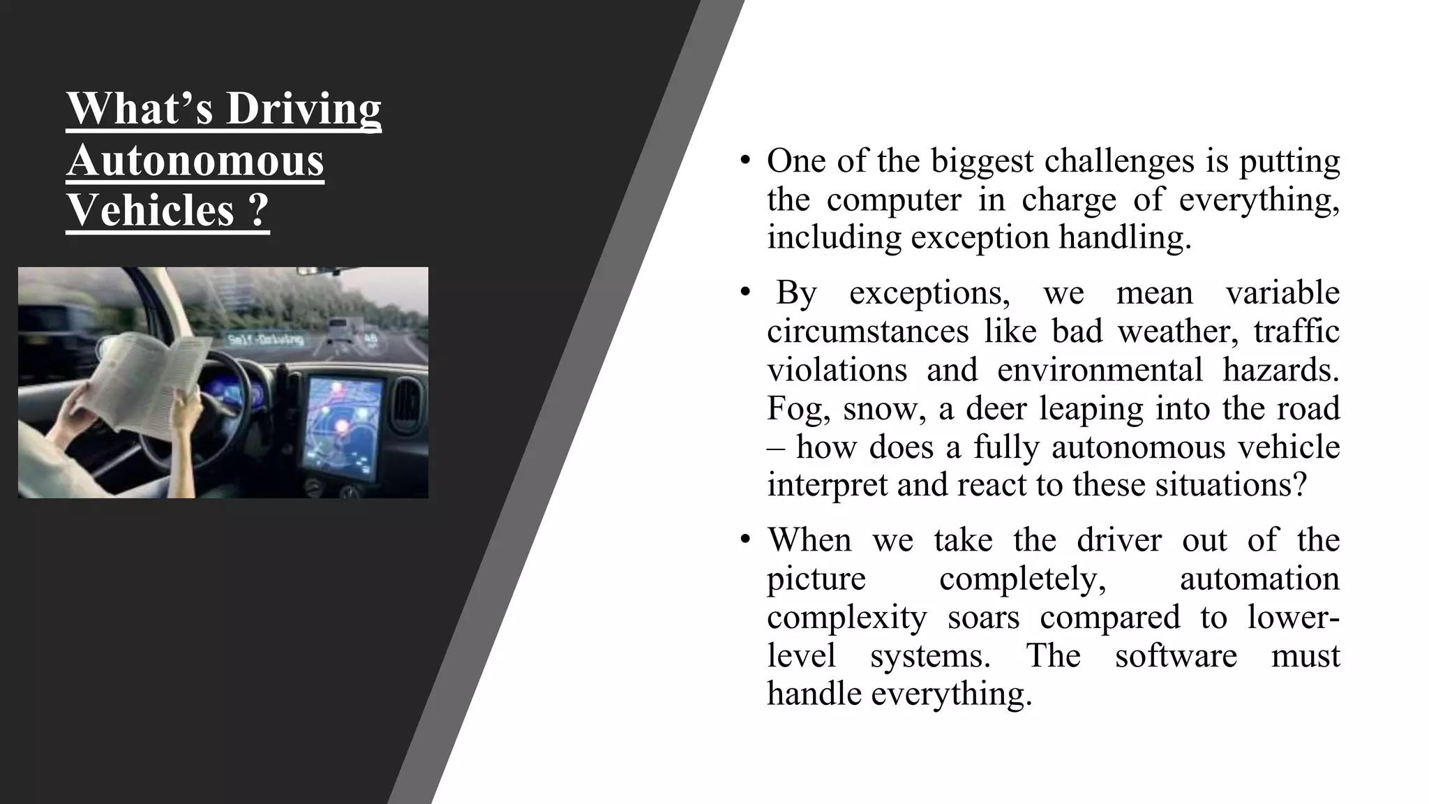 Automatic control systems related to safety in autonomous cars | PPT