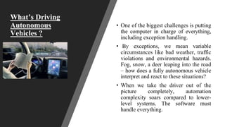 Automatic control systems related to safety in autonomous cars | PPT