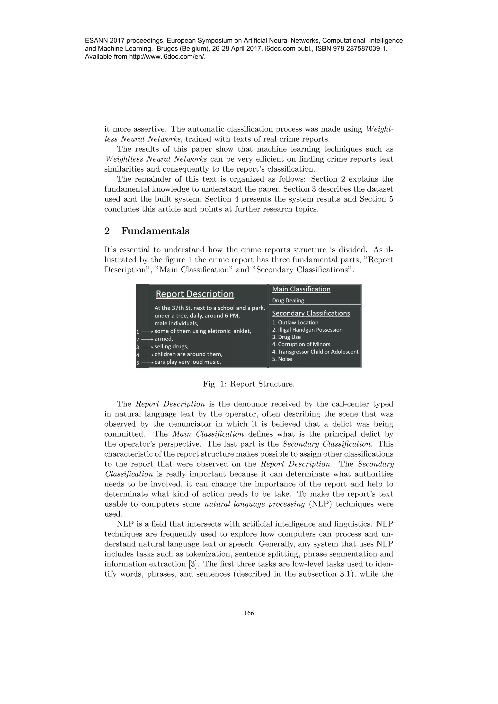 Automatic Crime Report Classification Through A Weightless Neural