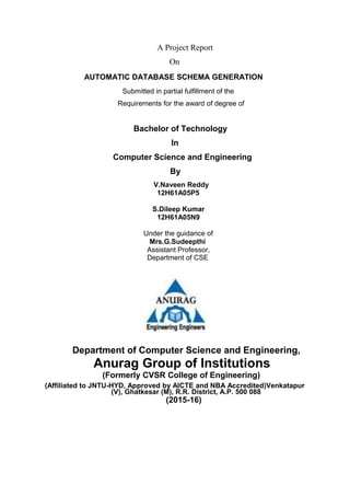 automatic database schema generation | DOC