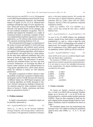 Automatic digital modulation recognition using articial | PDF