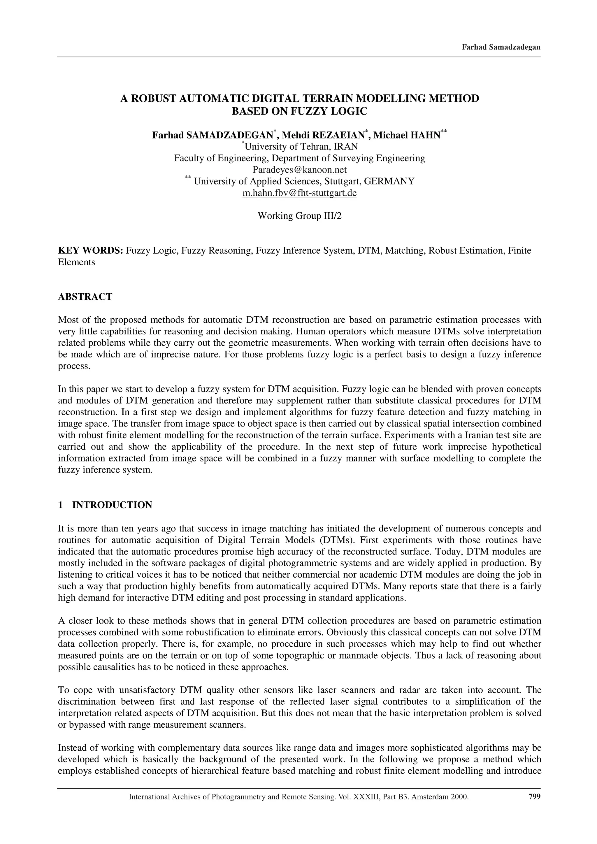 Automatic digital terrain modelling | PDF