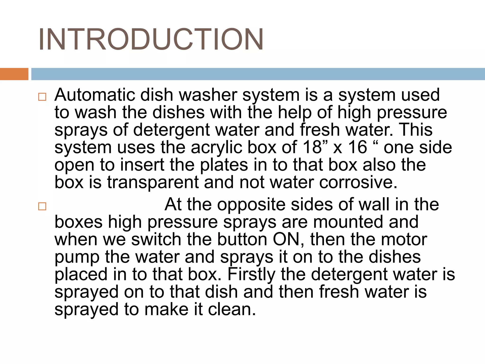 Automatic dish washer | PPTX