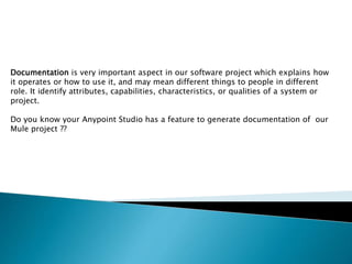 Automatic documentation with mule | PPTX