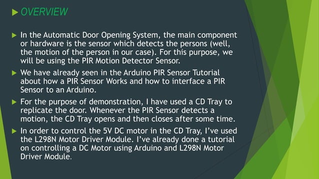 Automatic Door Using Arduino Pptx Radio Control Hobbies And Interests