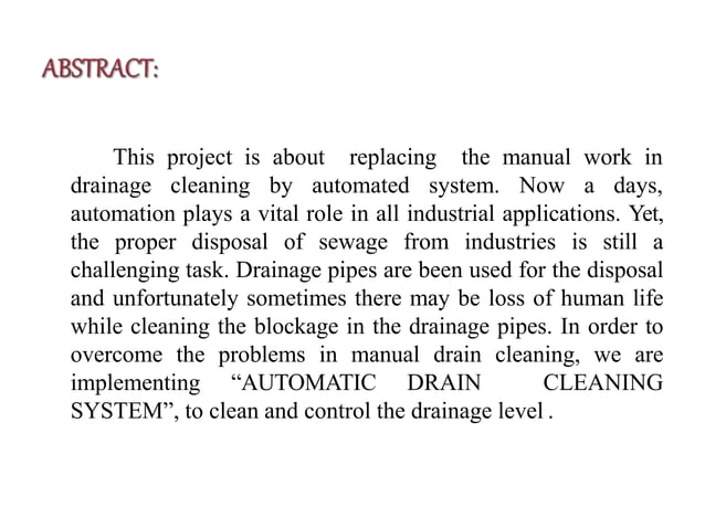Automatic Drain Cleaner System..pptx