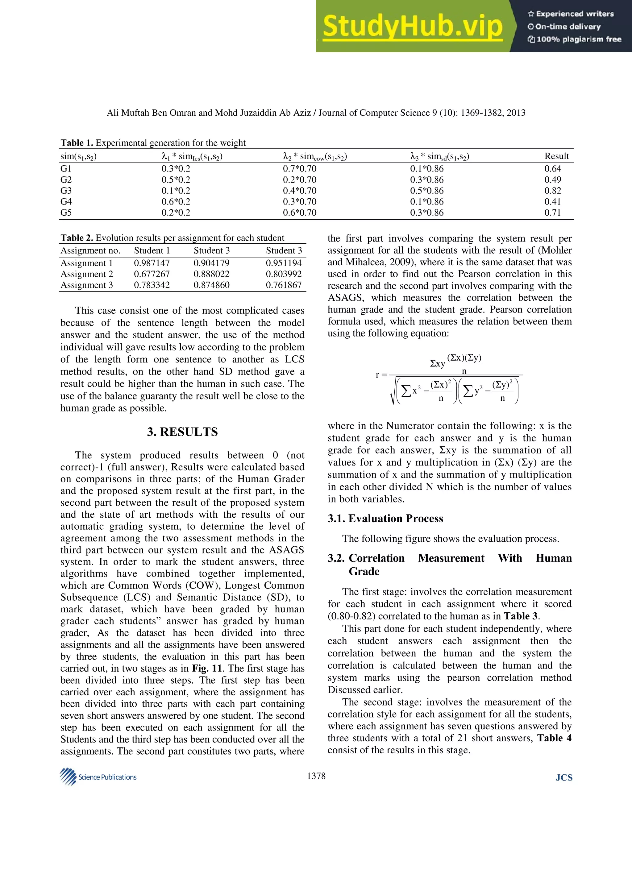 Automatic Essay Grading System For Short Answers In English Language | PDF | Educational ...