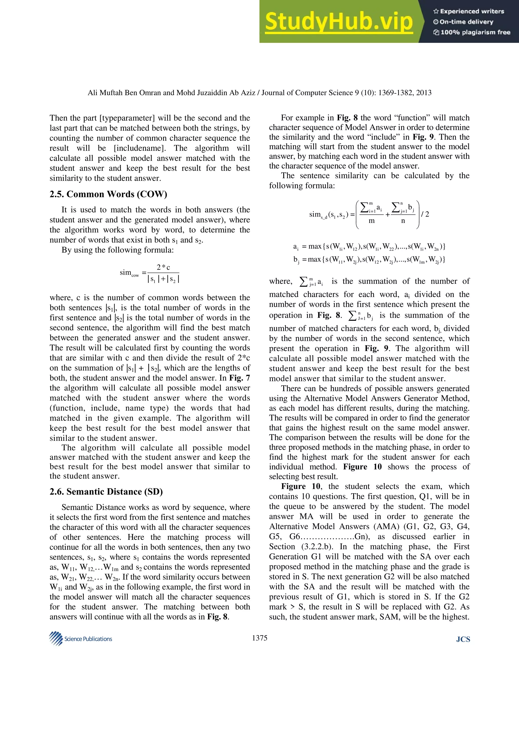 Automatic Essay Grading System For Short Answers In English Language | PDF | Educational ...