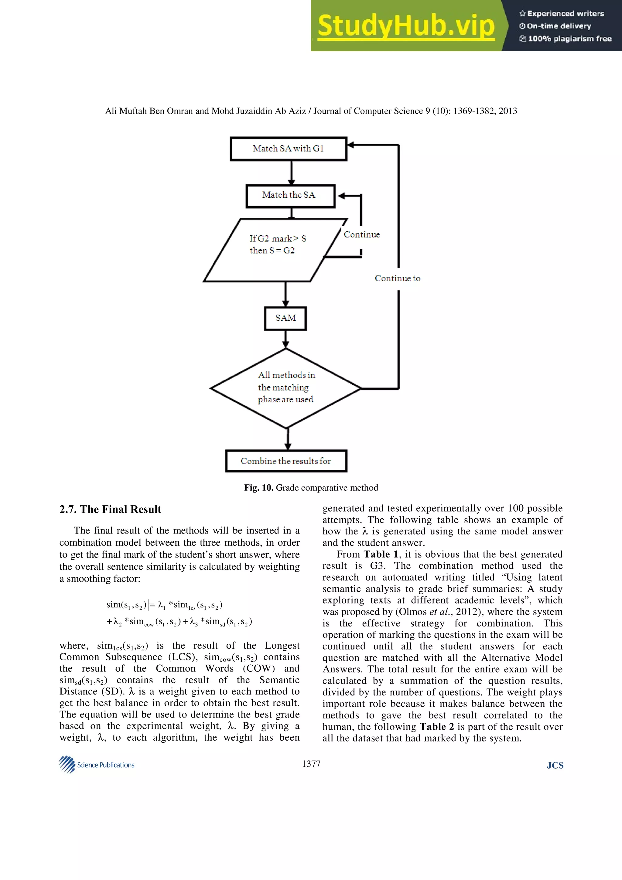 Automatic Essay Grading System For Short Answers In English Language | PDF | Educational ...