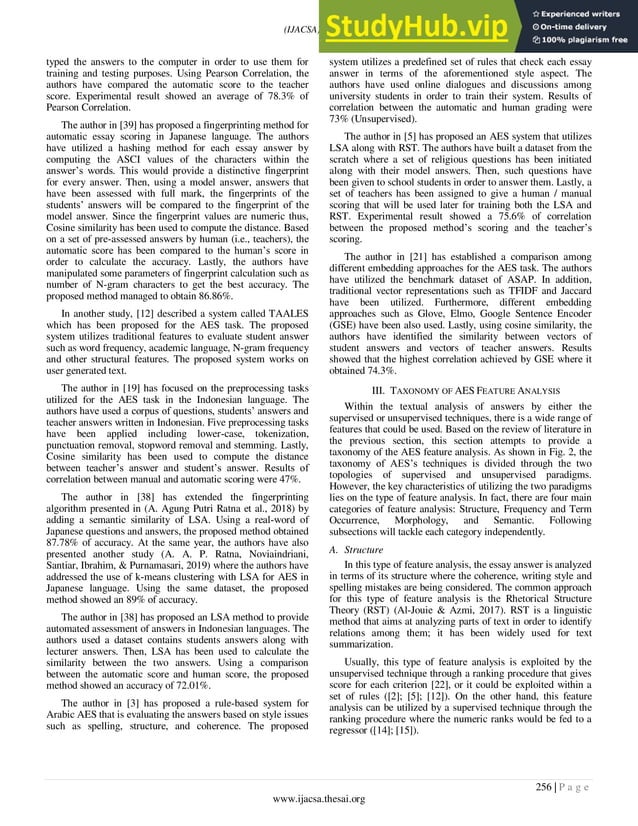 Automatic Essay Scoring A Review On The Feature Analysis Techniques | PDF