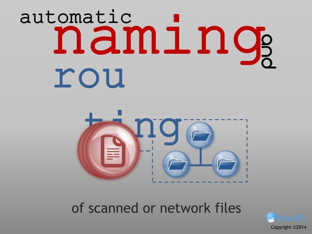 Automatic file naming and routing for scanned documents and existing ...