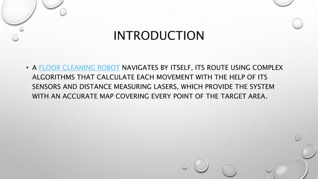 Automatic floor cleaning robot | PPTX