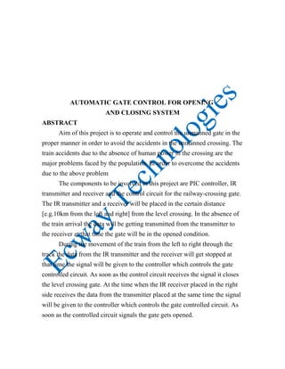 Automatic gate control for opening | PDF