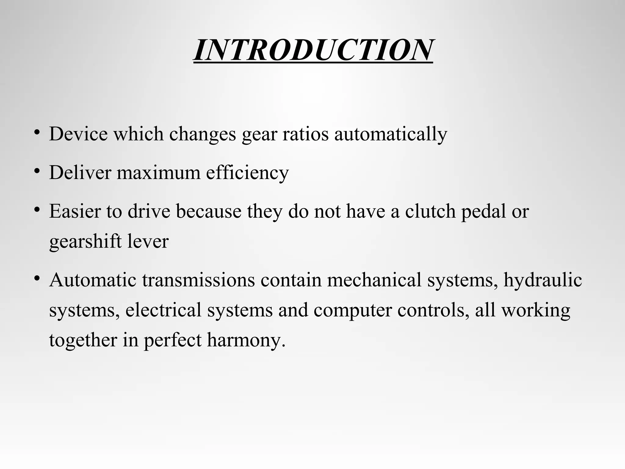 Automatic gear transmission | PPT