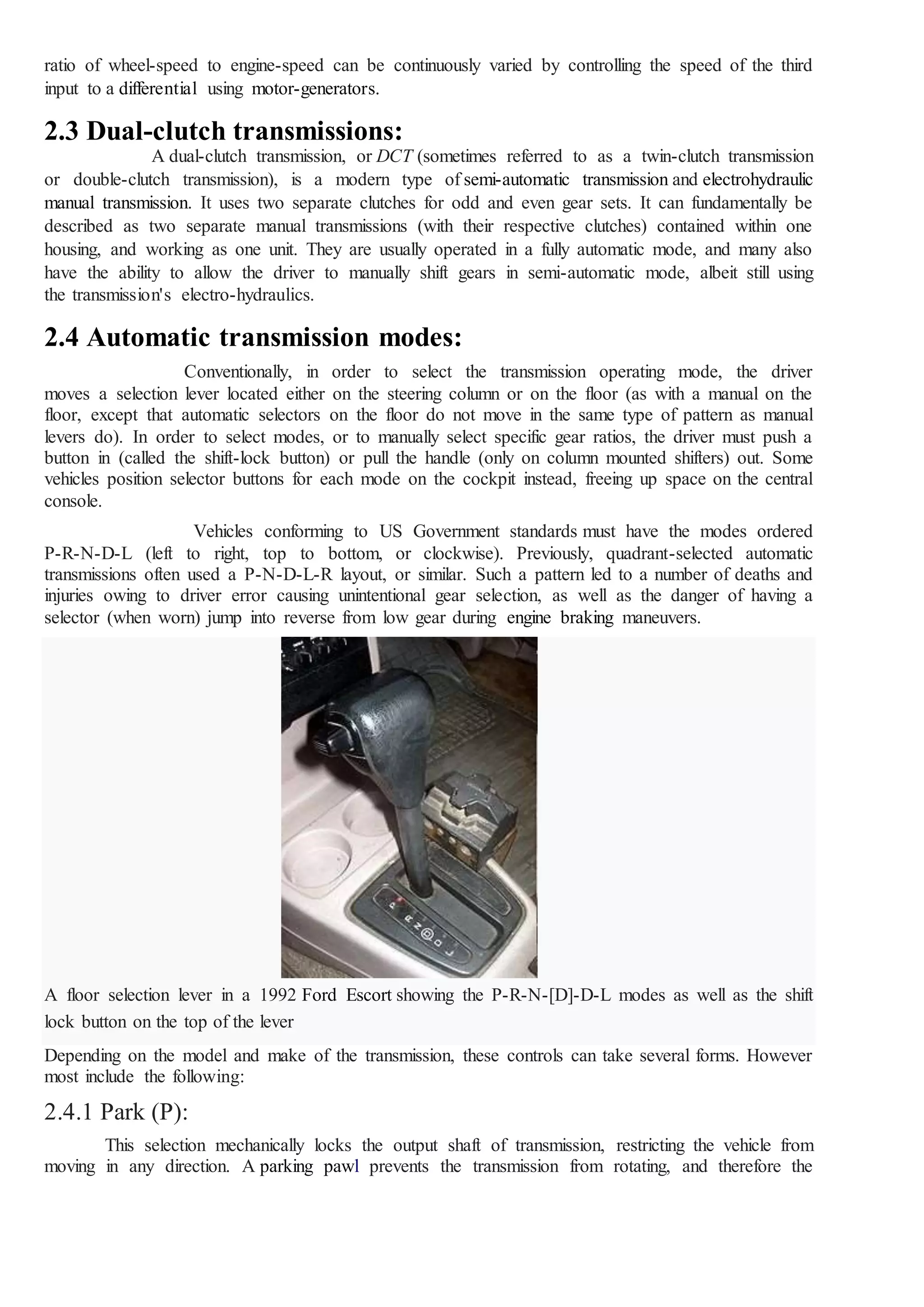 Automatic gear transmission | DOCX