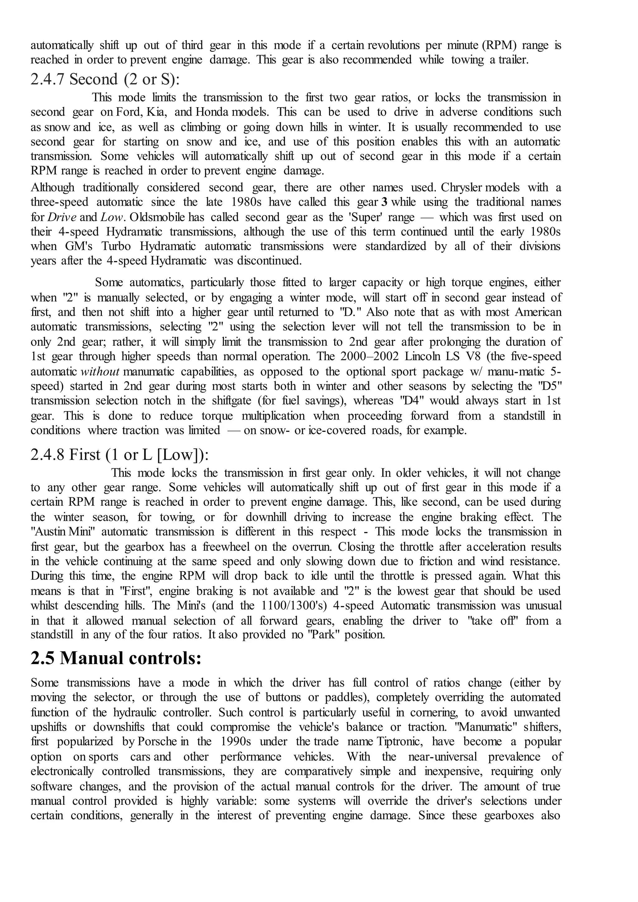 Automatic gear transmission | DOCX
