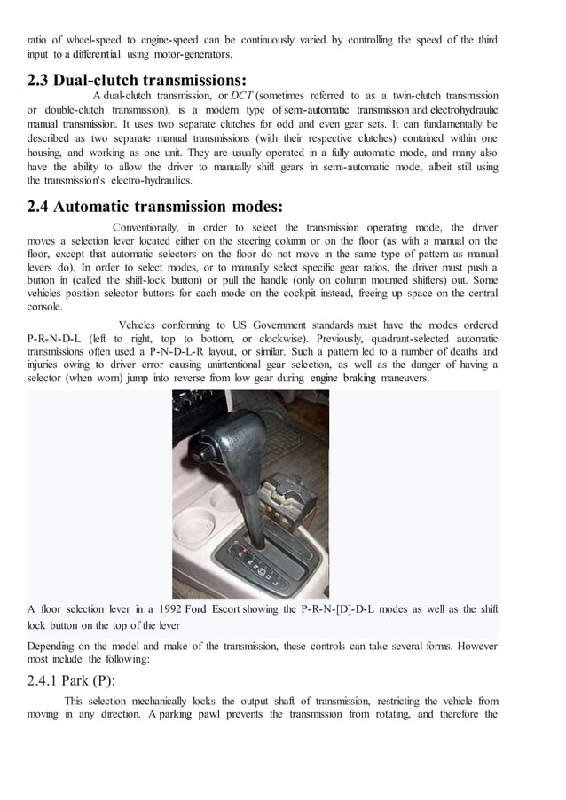 Automatic gear transmission | PDF