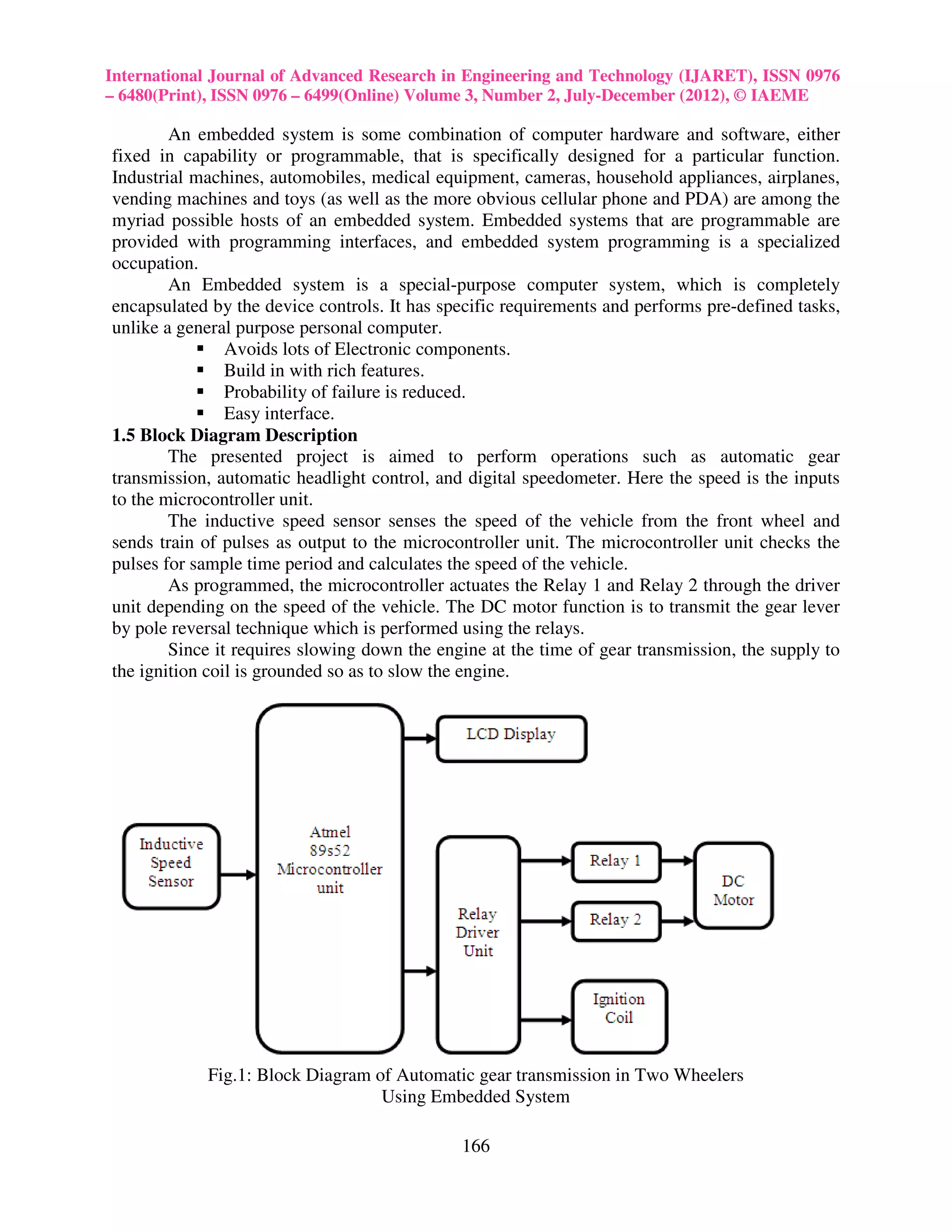 Automatic gear transmission in two wheelers using embedded system | PDF