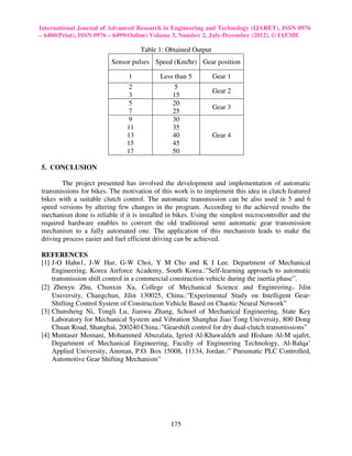 Automatic gear transmission in two wheelers using embedded system | PDF