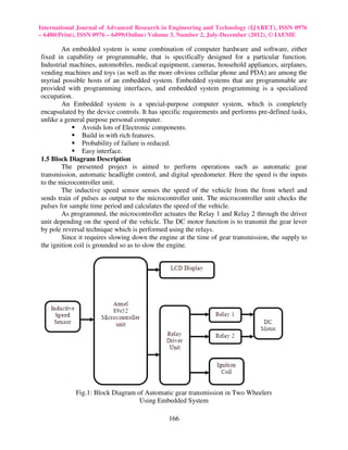 Automatic gear transmission in two wheelers using embedded system | PDF