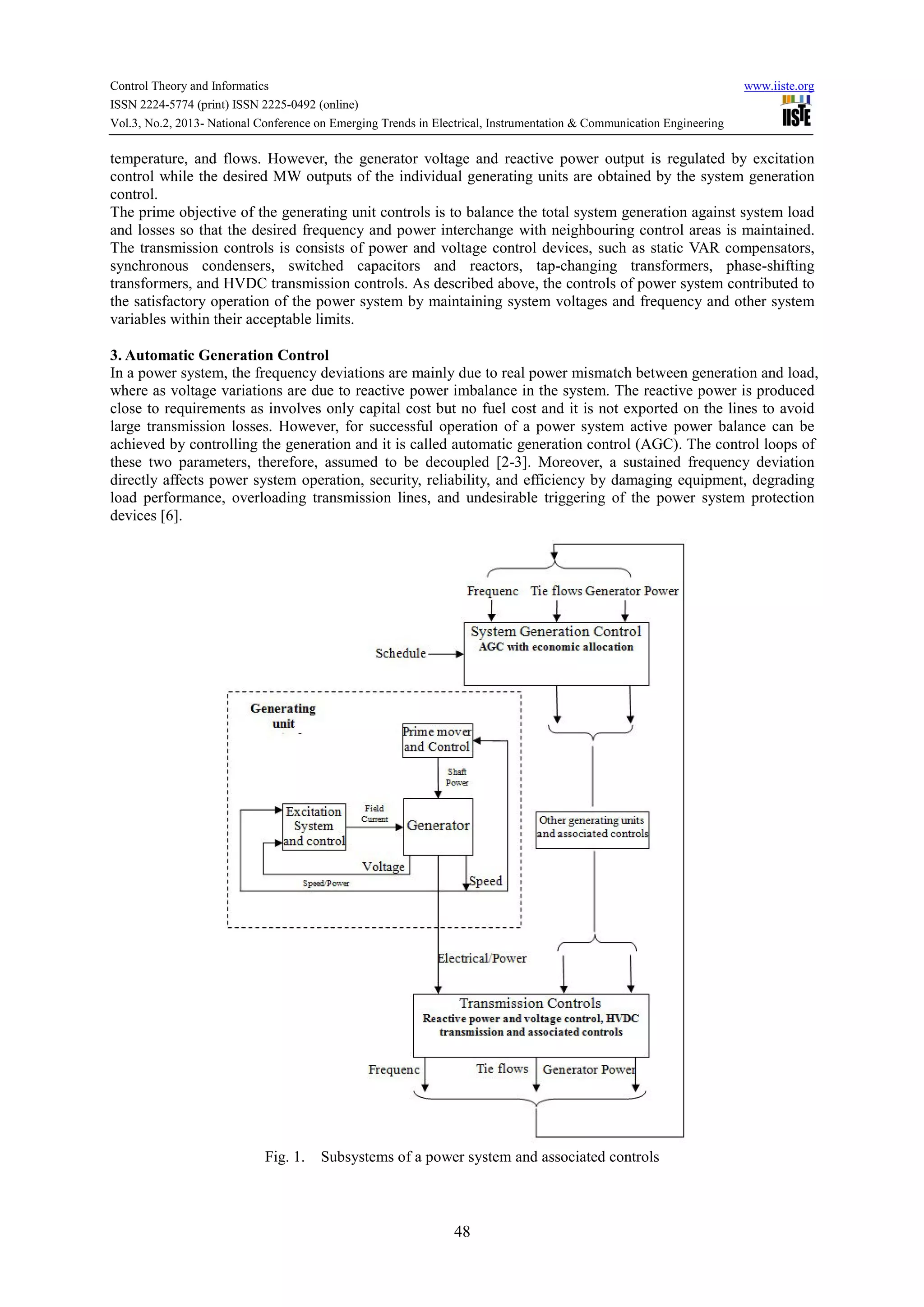 Automatic Generation Control Problem In Interconnected Power Systems Pdf