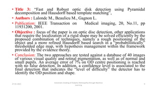 Automatic grading of diabetic retinopathy through machine learning | PPTX