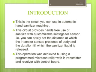 Automatic hand sanitizer machine | PPTX