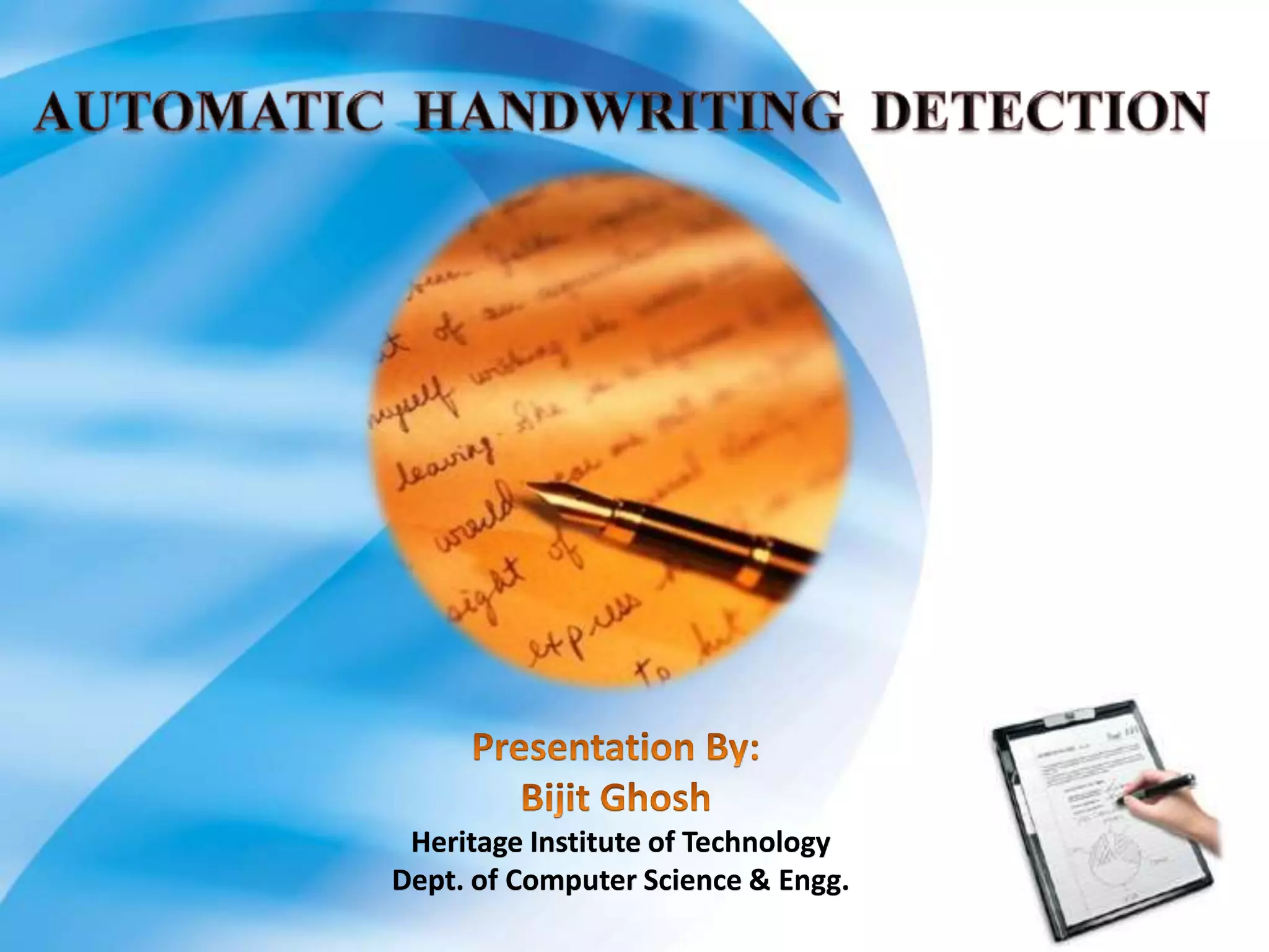 Automatic handwriting recognition | PPTX