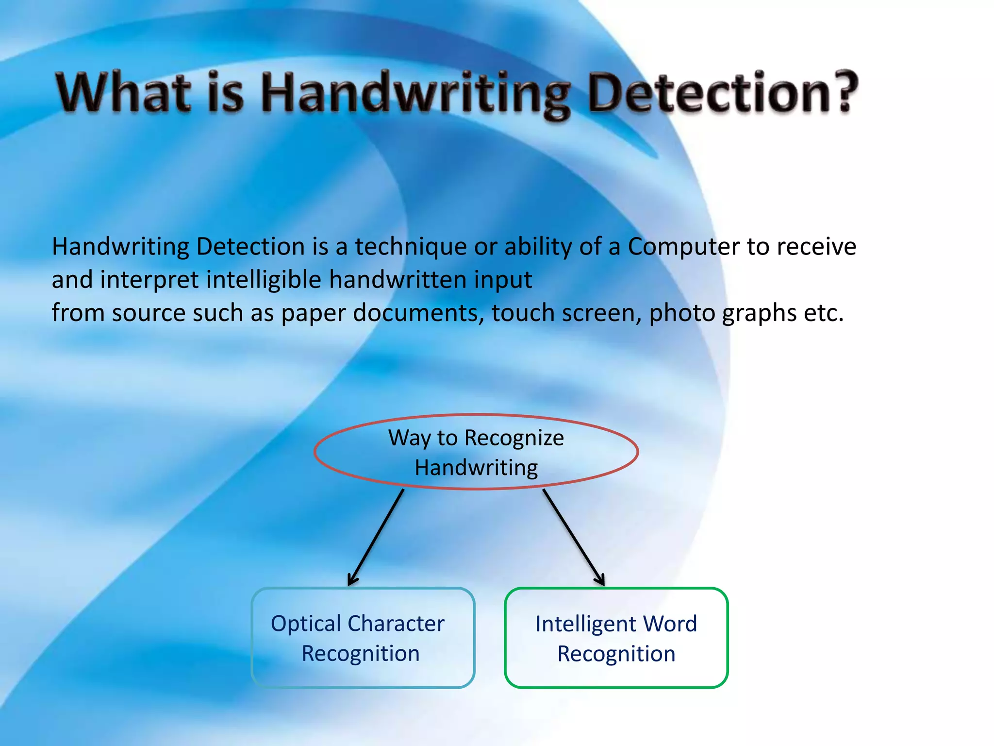 Automatic handwriting recognition | PPTX