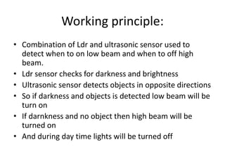Automatic Head Light Intensity control for avoid accidents at night ...