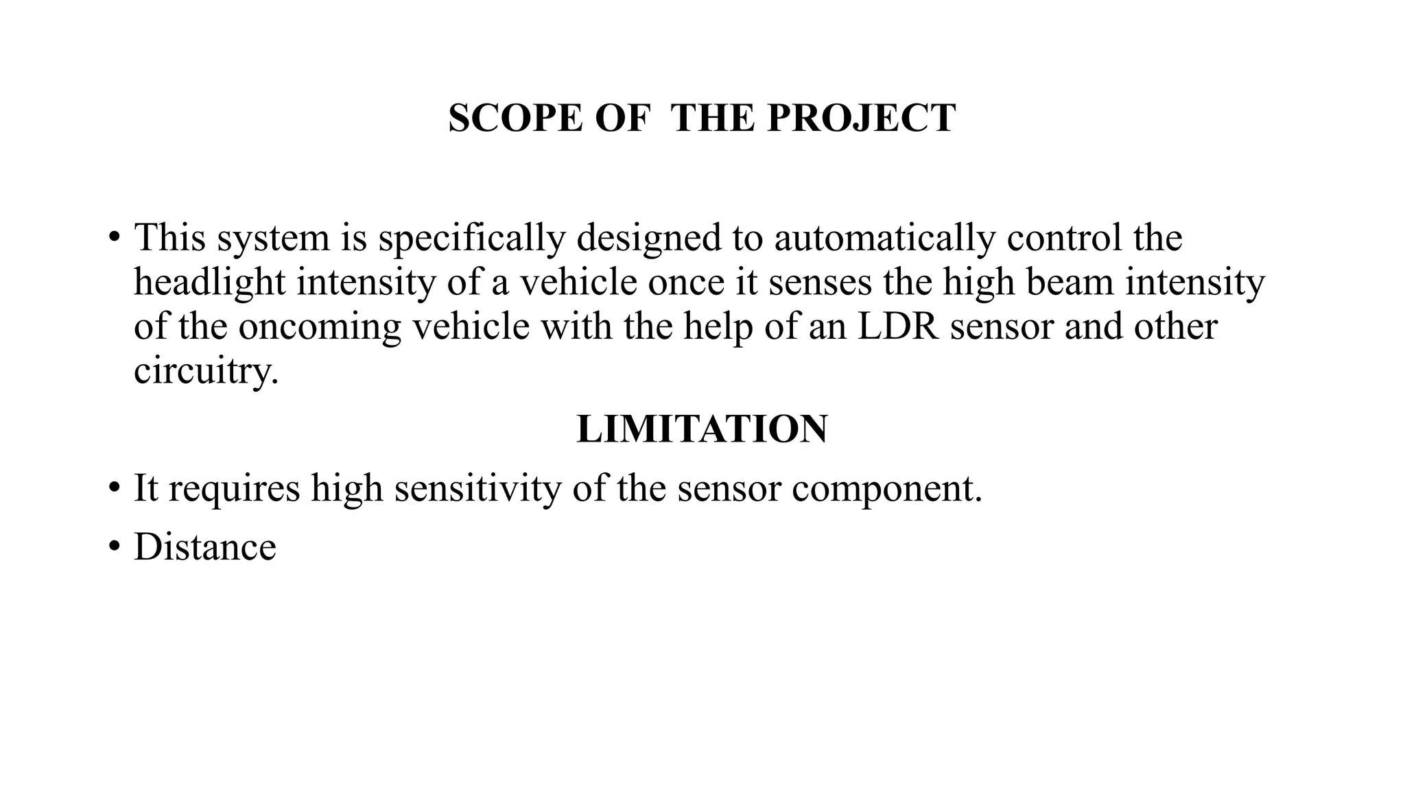 Automatic headlight intensity control system | PPTX