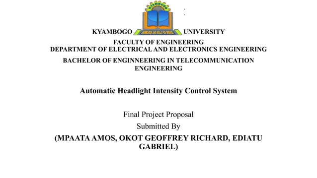 Automatic headlight intensity control system | PPTX | Auto Safety Technologies | Auto Technology