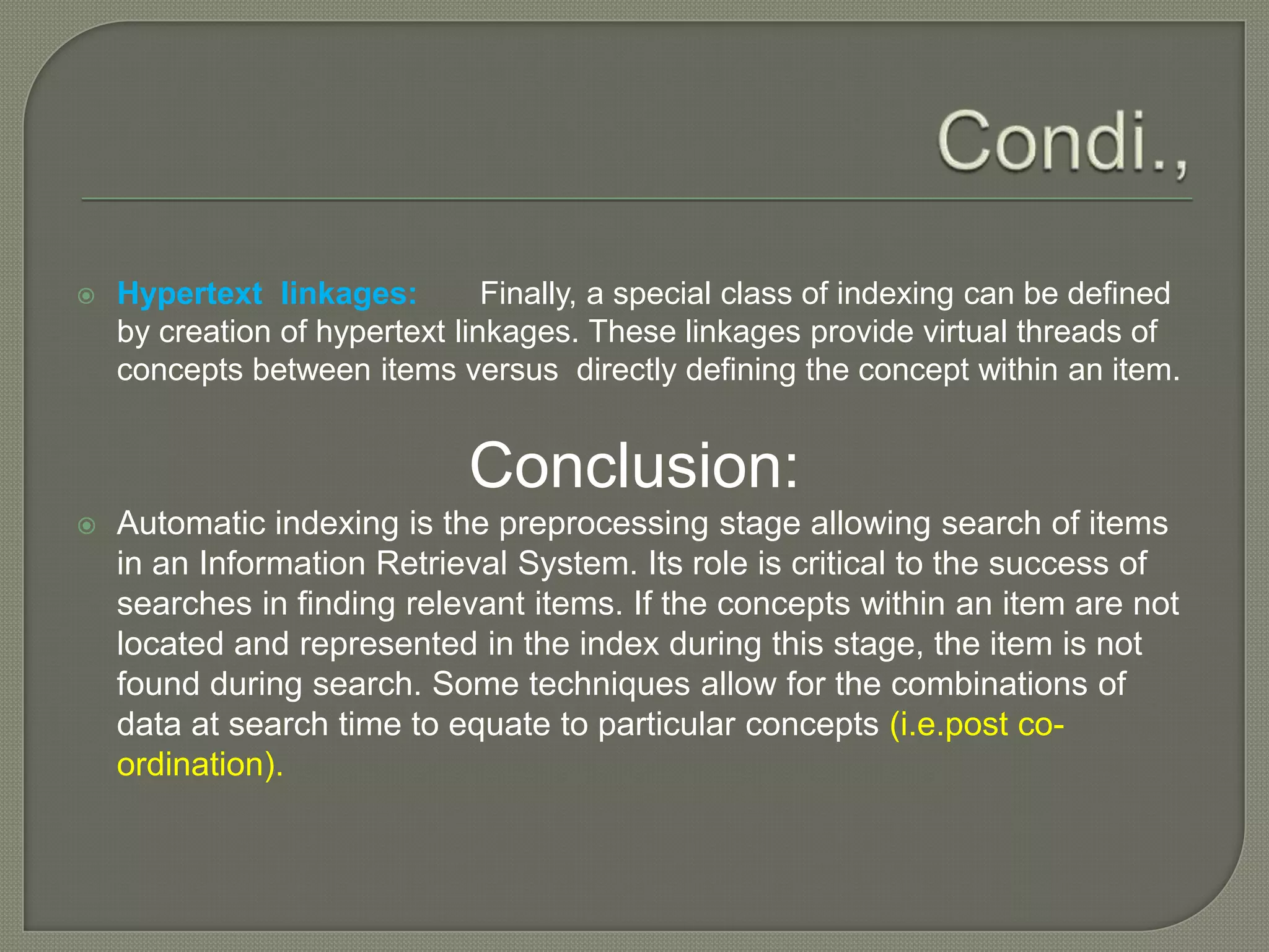 Automatic indexing | PPTX