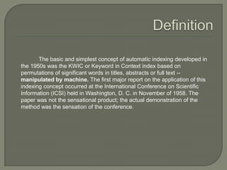 Automatic indexing | PPTX