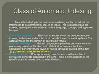 Automatic indexing | PPTX