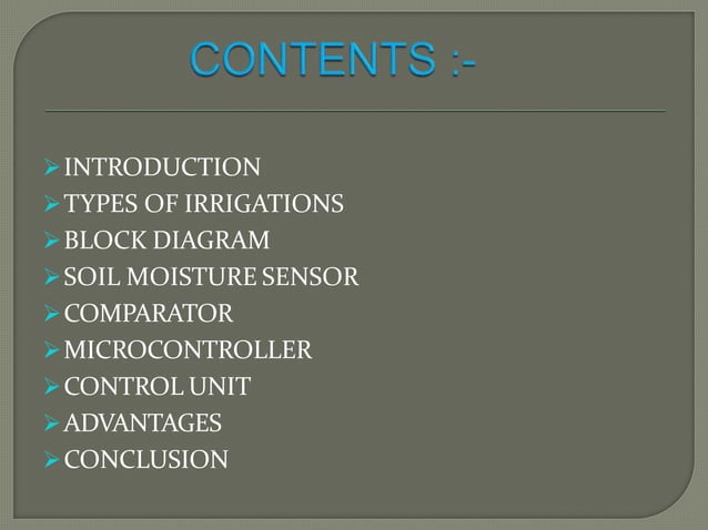 Automatic irrigation system | PPTX