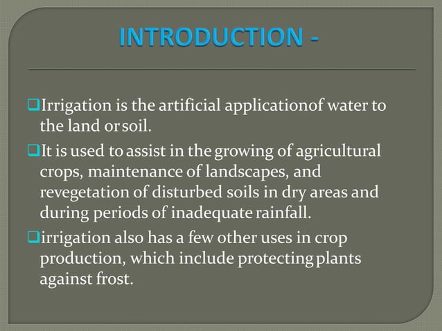 Automatic irrigation system | PPTX