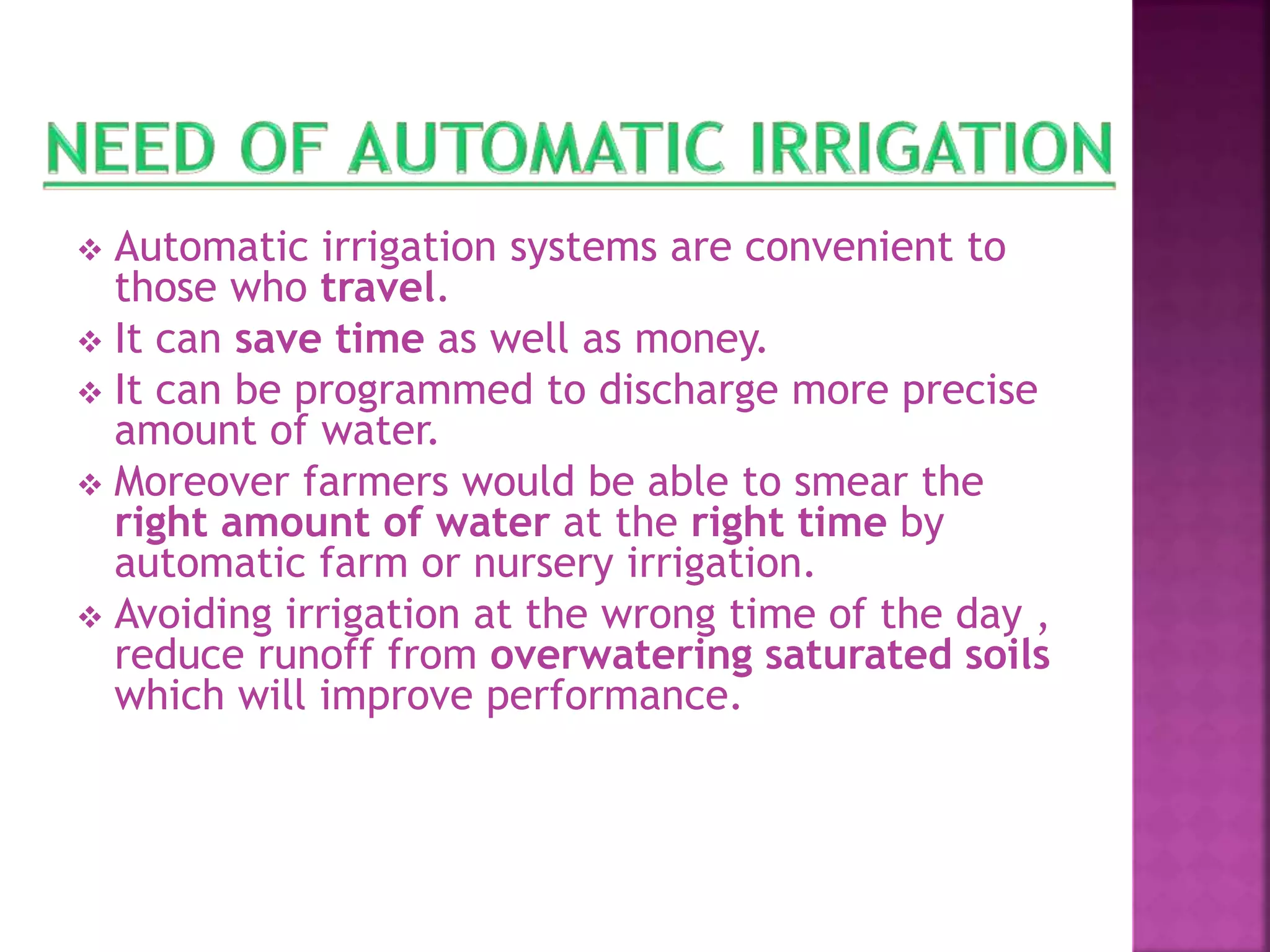 Automatic irrigation system | PPTX