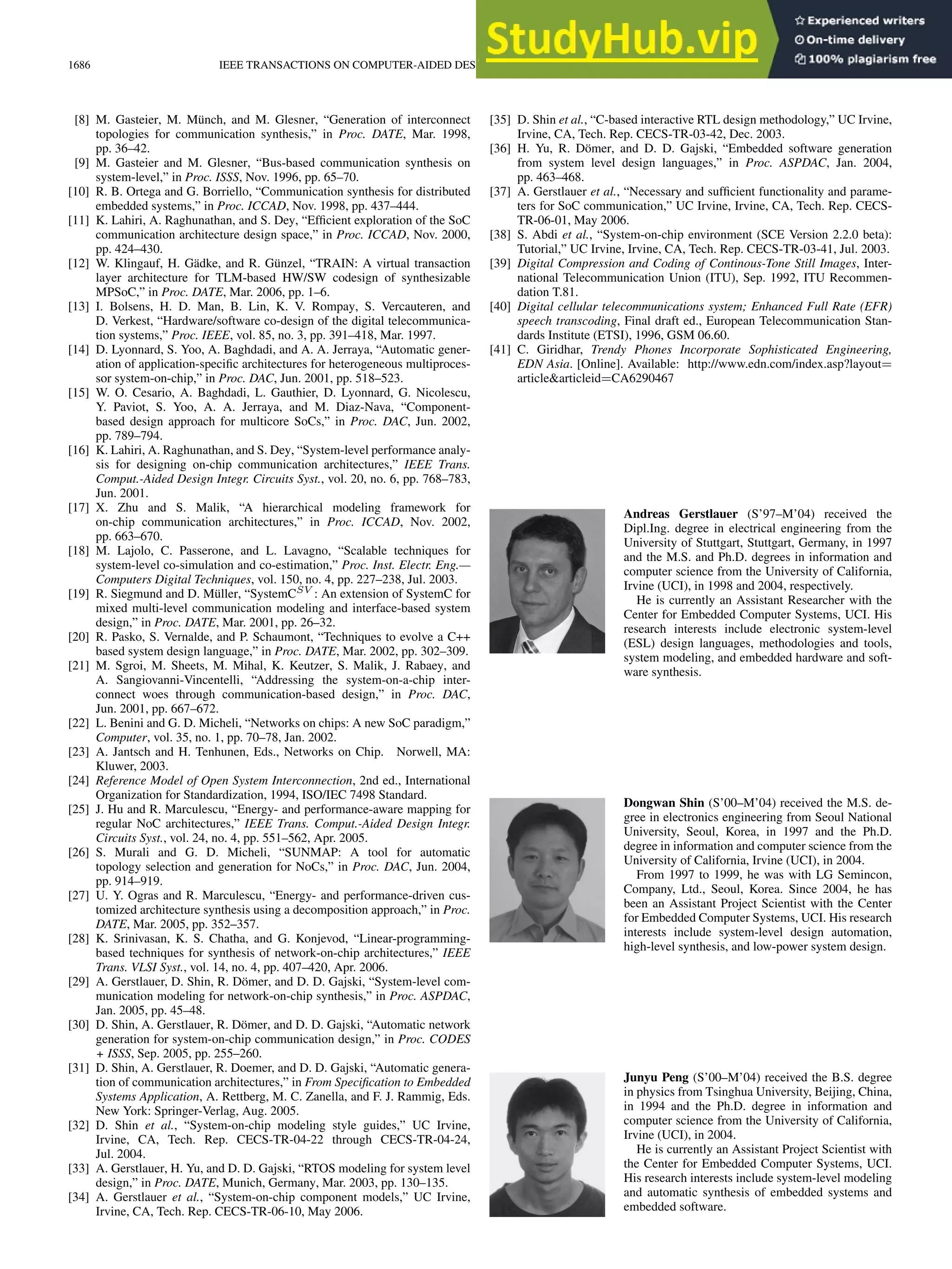 Automatic Layer-Based Generation Of System-On-Chip Bus Communication Models | PDF