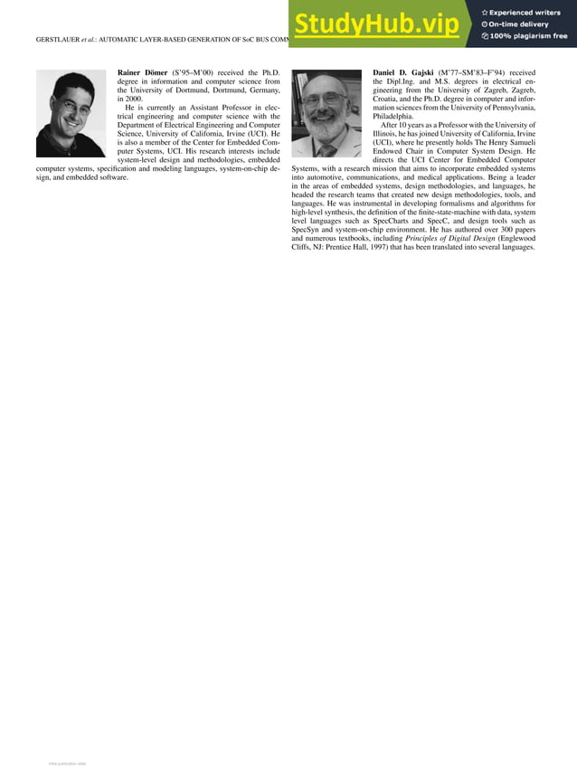 Automatic Layer-Based Generation Of System-On-Chip Bus Communication Models | PDF