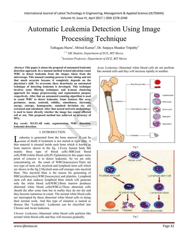 Automatic Leukemia Detection Using Image Processing Technique Pdf