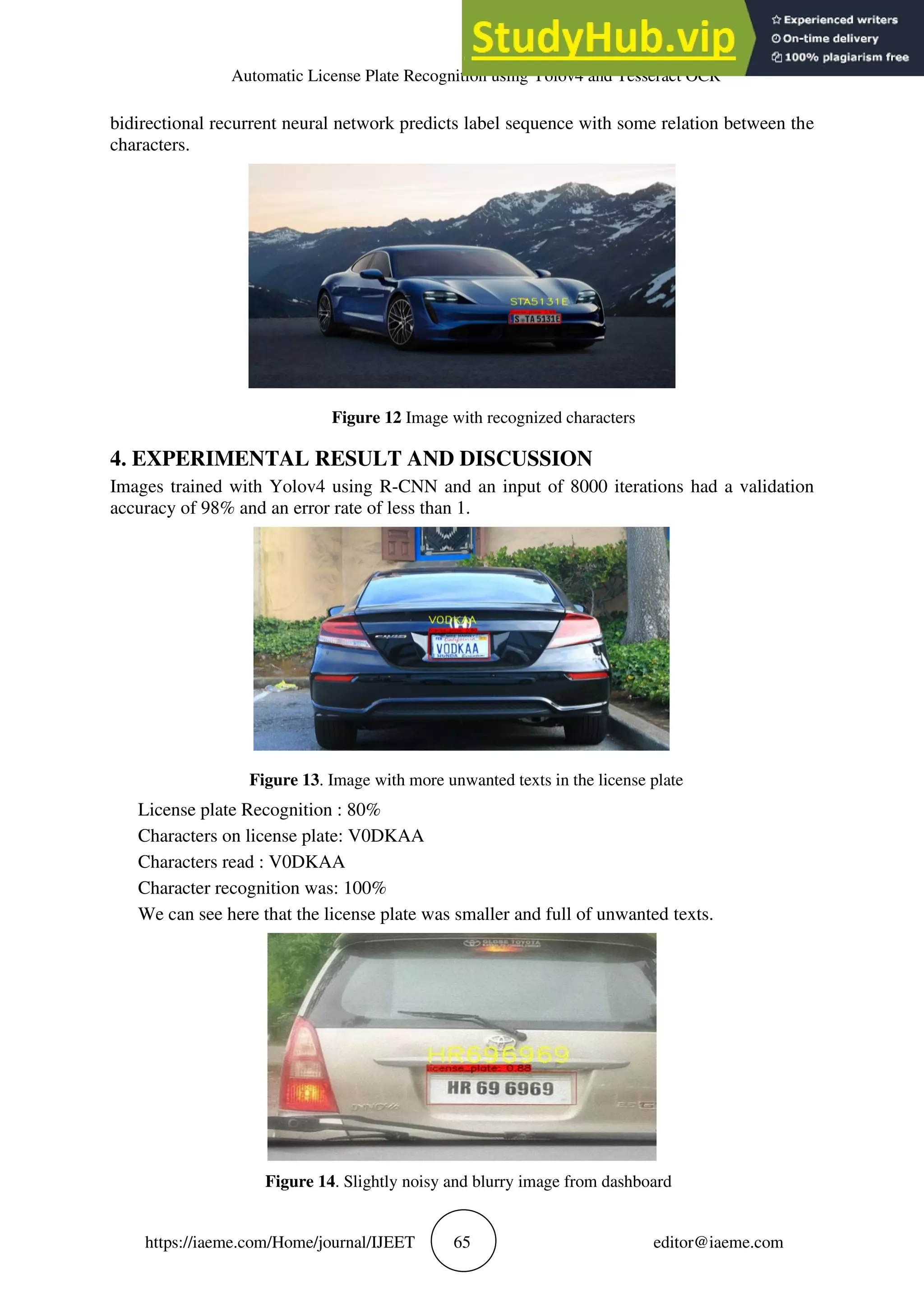 Automatic License Plate Recognition Using Yolov4 And Tesseract Ocr Pdf