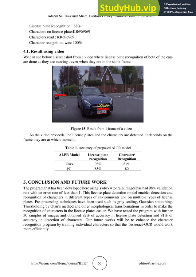 Automatic License Plate Recognition Using Yolov4 And Tesseract Ocr Pdf