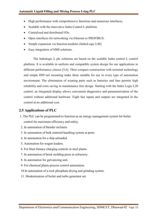 Automatic liquid filling and mixing process using PLC | PDF