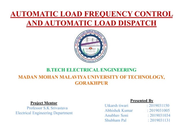 Automatic Load Frequency Control ppt.pdf | Power and Energy Industry | Industries