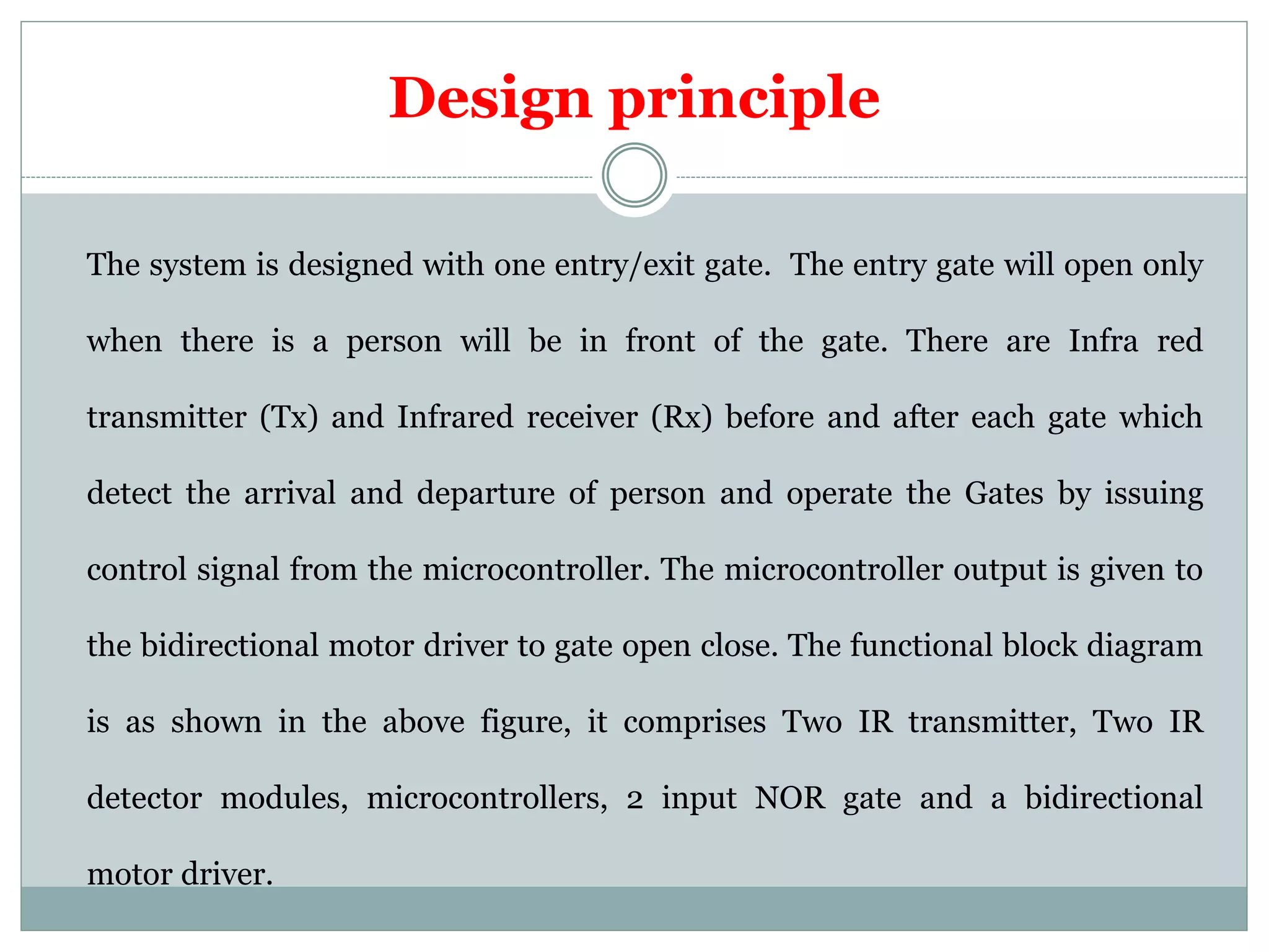 Automatic main gate controller | PPTX | Computer Peripherals | Computing
