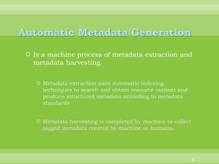 Automatic metadata generation | PPTX | Web Design and HTML | Internet