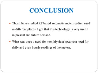 AUTOMATIC METER READING BY SAIKIRAN PANJALA | PPTX