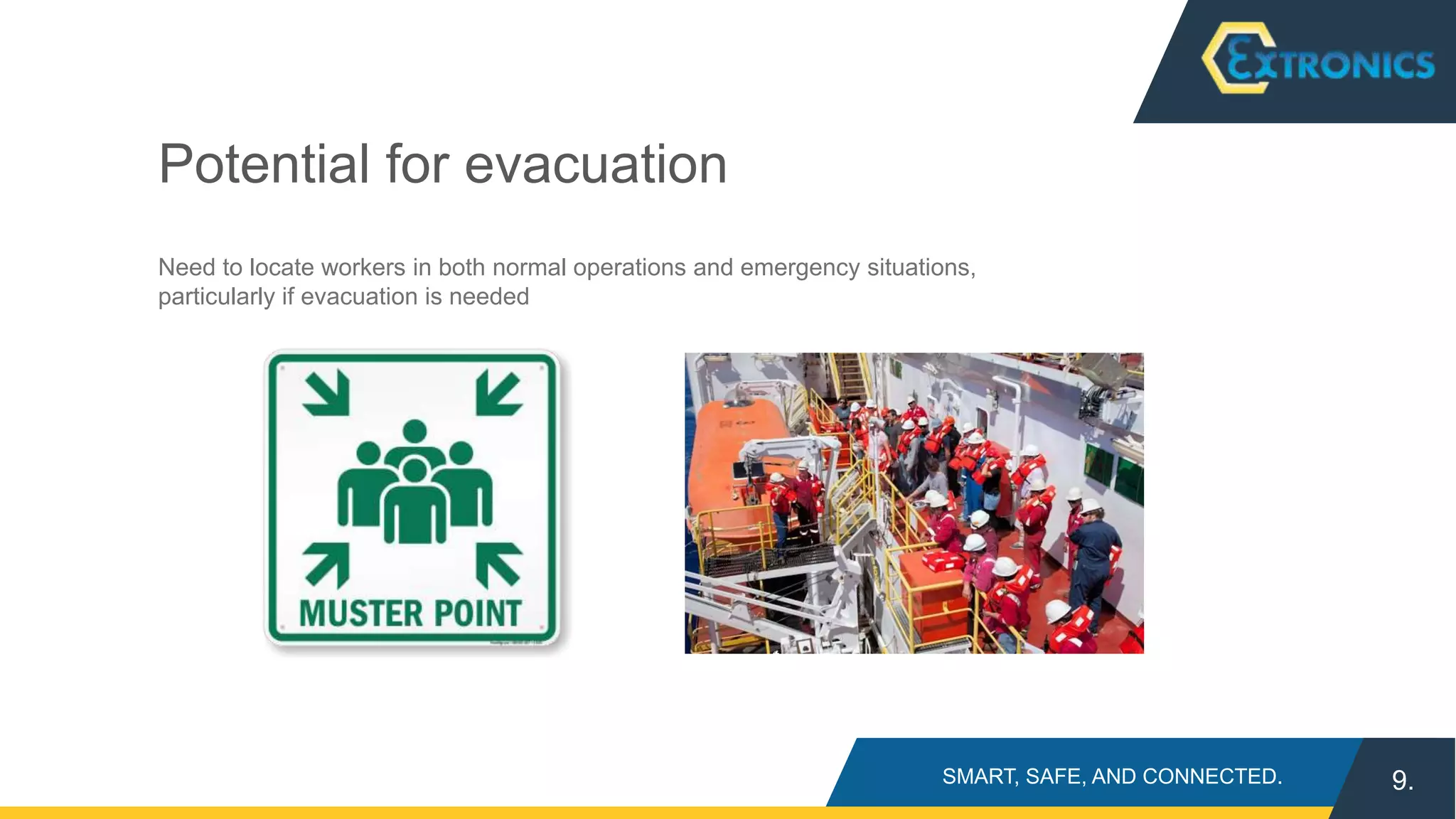 Extronics AeroScout Automatic Mustering & Evacuation Monitoring Solutions | PPTX